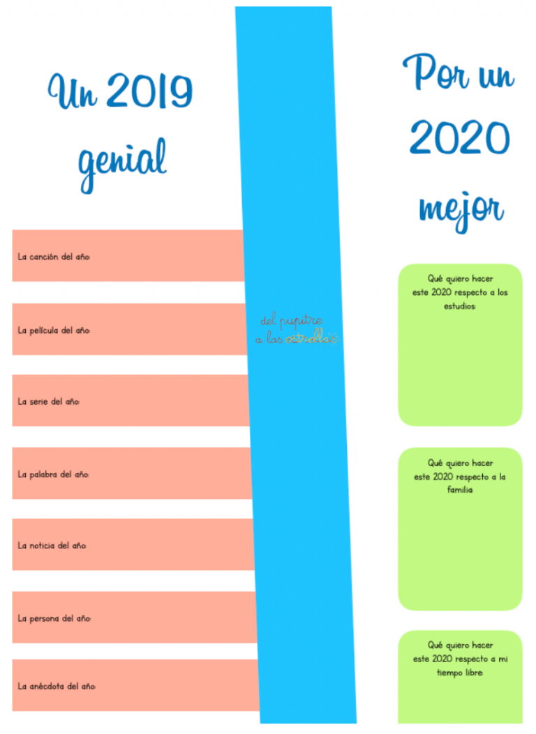 Actividad «Propósitos Año Nuevo» | del pupitre a las estrellas